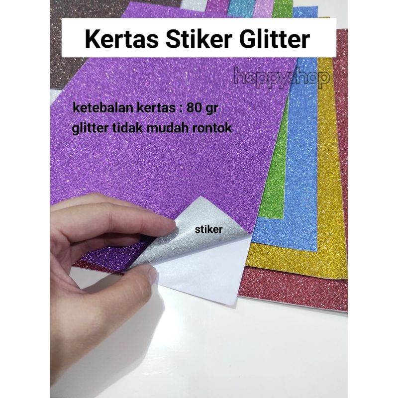 Jual Kertas Stiker Glitter, Sparkling Stickers Paper | Shopee Indonesia