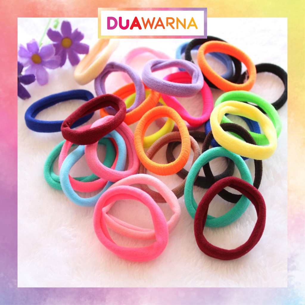 Jual DuaWarna Kunciran Rambut Karet Ikat Kunciran Rambut Wanita Anak ...