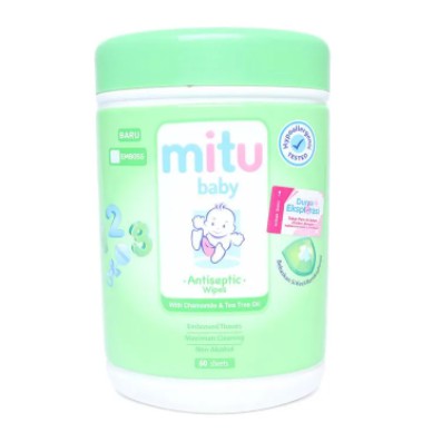 Jual Mitu Baby Tissue Wipes Botol Antiseptic 60S | Shopee Indonesia