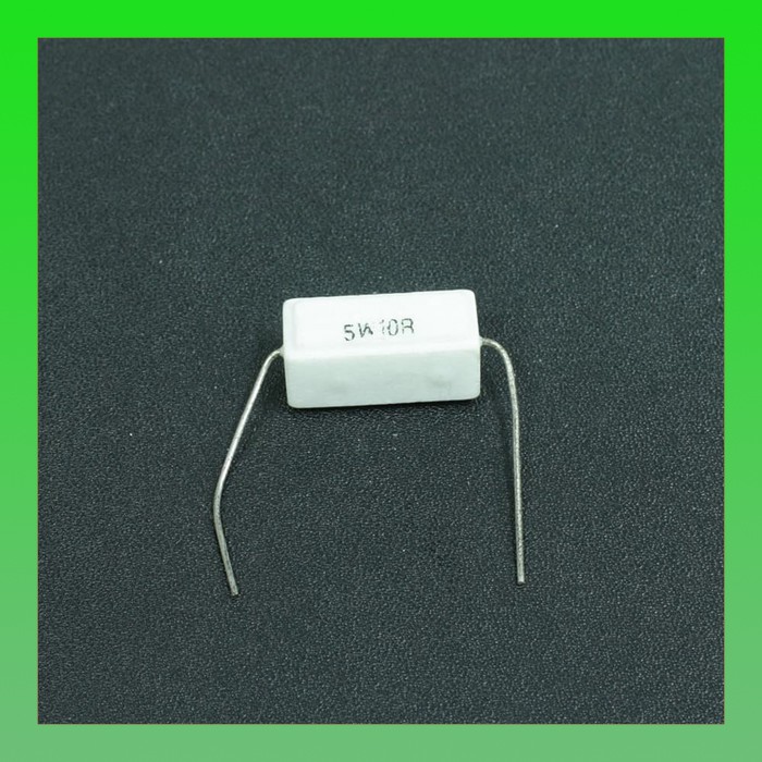 Jual RESISTOR Kapur 5W 10R / 5 WATT 10 R Putih / TAIWAN ( ISI 5 PCS ...