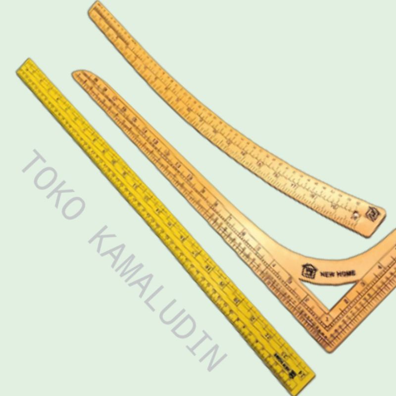 Jual Penggaris pola jahit besar satu set isi 3 pcs/kebutuhan menjahit ...