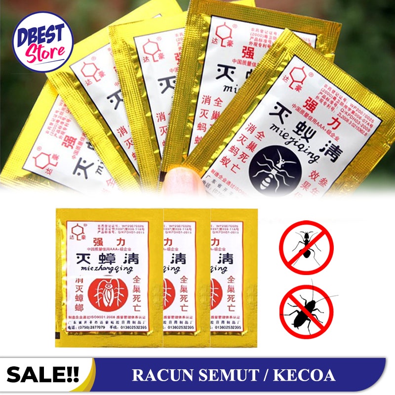 Jual Bubuk Racun Anti Kecoa Serbuk Obat Pembasmi Kecoak Umpan Racun Kecoak MIE ZHANG QING ...