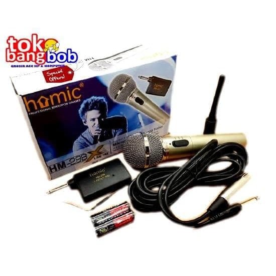 Jual HOMIC Microphone Single Wireless HM-298 ( MIC bahan METAL ...