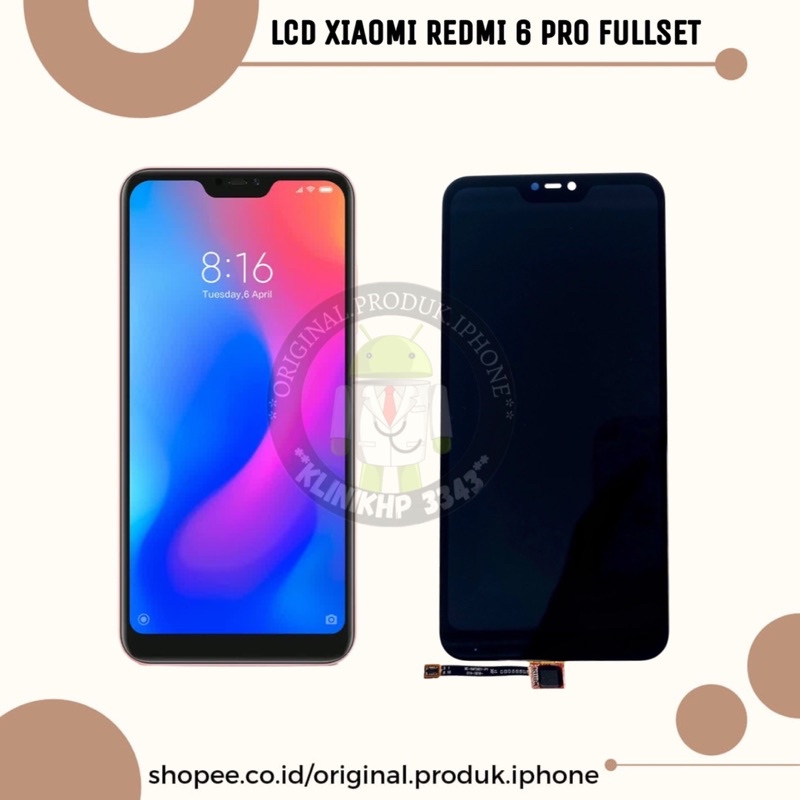 Jual LCD TOUCHSCREEN XIAOMI REDMI 6 PRO - MiA2 LITE BLACK ORIGINAL ...
