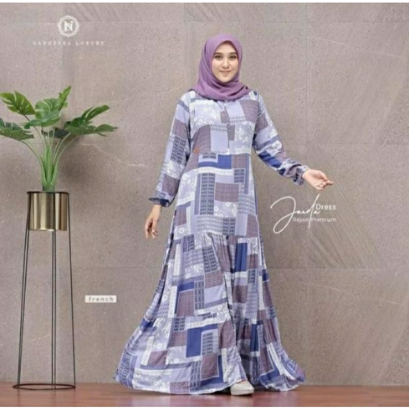Jual Jaeda Dress Nadheera Luxury elsye gown wyne | Shopee Indonesia