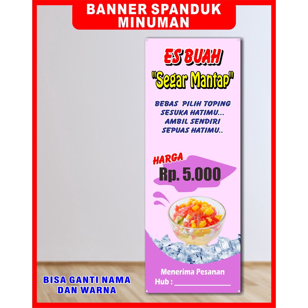 Jual Cetak spanduk Sop Buah, banner minuman Sop Buah ukuran 60 x 160 cm ...