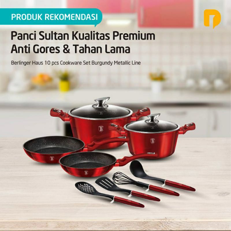 Jual Panci Berlinger Haus 10 pcs Premium Cookware Panci Set Panci ...