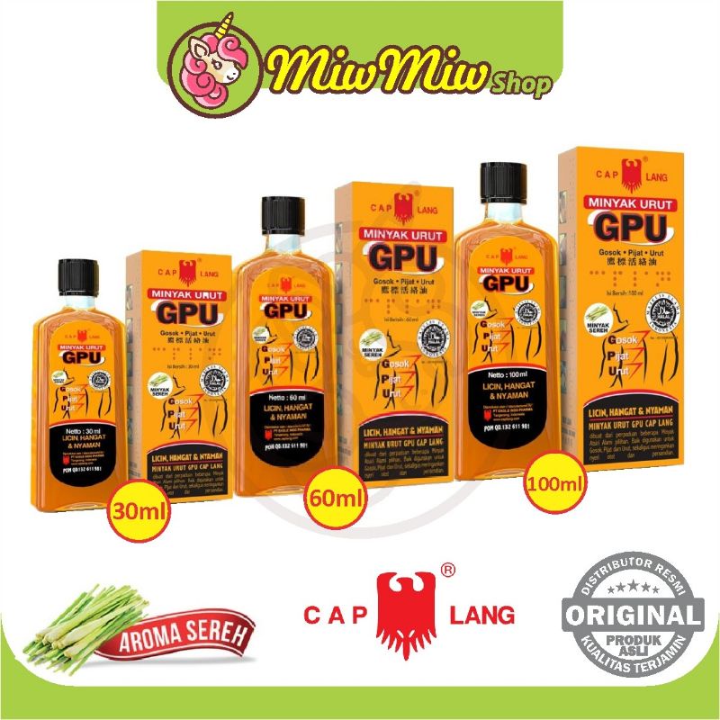 Jual GPU Minyak Urut (Gosok-Pijat-Urut) Original dari Cap Lang | Shopee ...