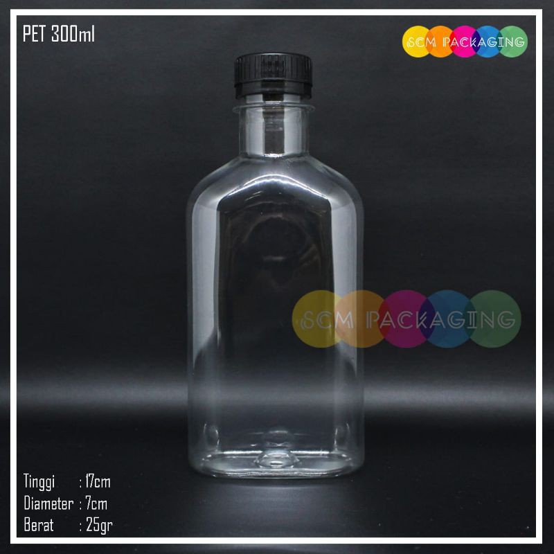 Jual botol plastik Pet 300ml botol gepeng TEBAL 27GR kemasan minuman ...