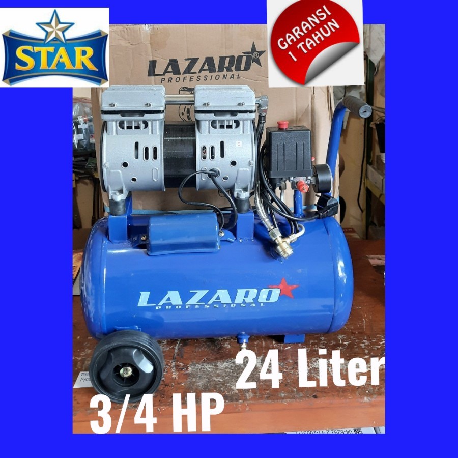 Jual Garansi kompresor angin Lazaro Japan 0.75 hp 3/4 pk oilless 550 w ...