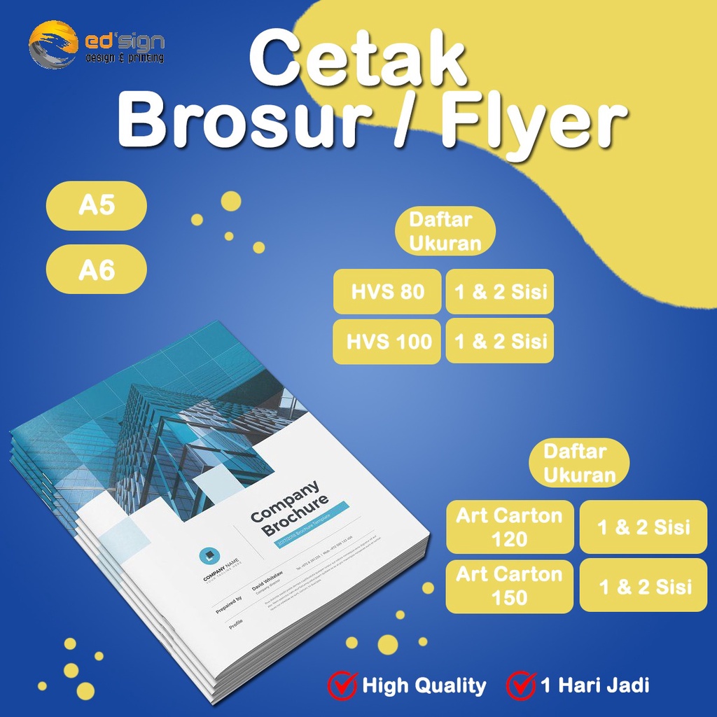 Jual Cetak brousur A5 A4 A6 Fullcolour Plyer Bahan AP/MP 120gr/150gr (1 ...