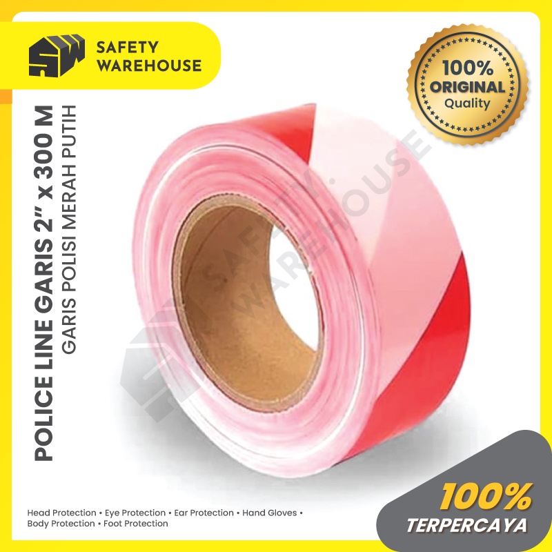 Jual Garis Polisi / Police Line / Barricade Line Merah Putih 2 inch x ...