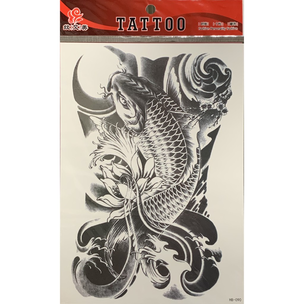 Jual Temporary Tattoo Large Fish. 20cm x 15cm | Shopee Indonesia