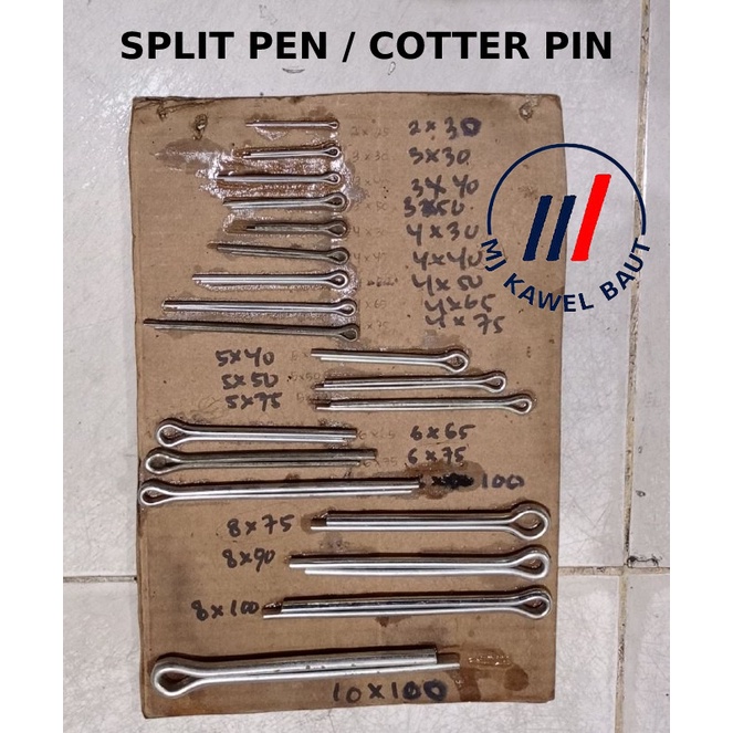 Jual PIN MESIN 6MM X 75MM PEN COTTER 3 INCH x 1/4 COTTER PIN SPLIT PEN ...
