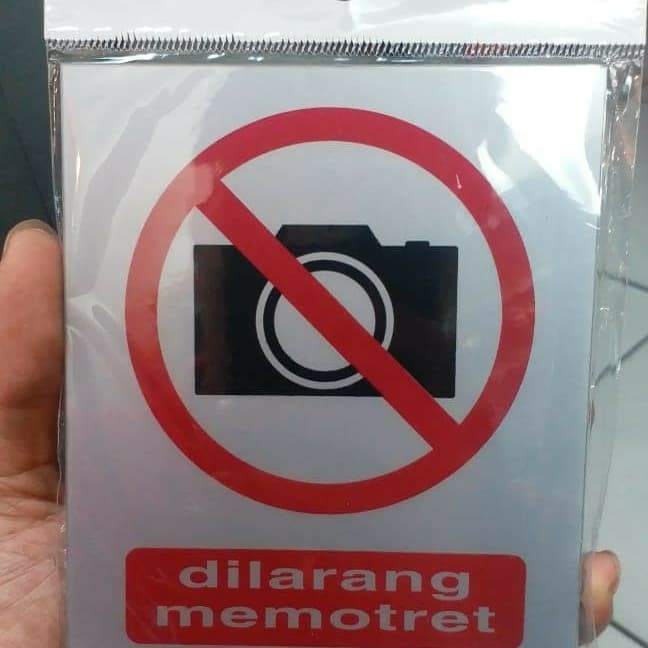 Jual SIGN LABEL STICKER DILARANG MEMOTRET DIM 10X12CM K3 | Shopee Indonesia