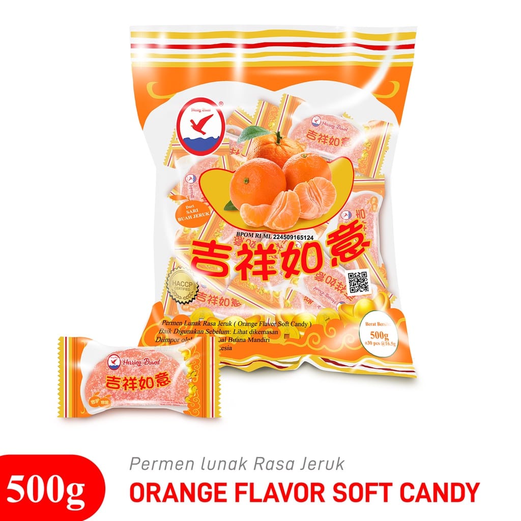 Jual Herring Brand Permen Jeruk IMLEK Soft Orange Candy 500g | Shopee ...