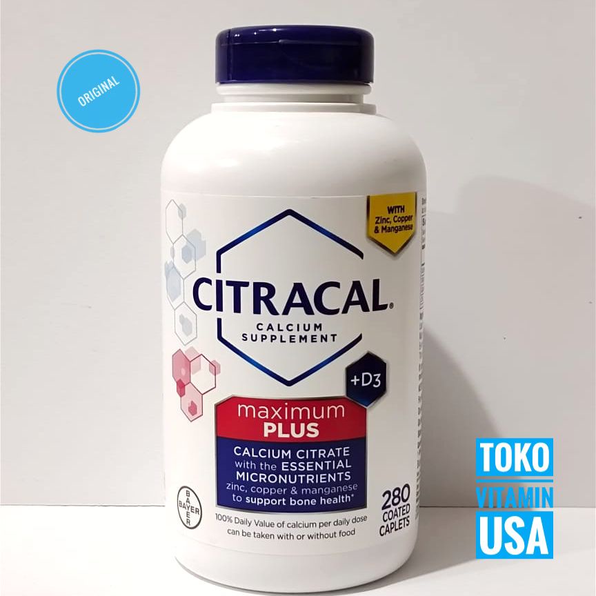 Jual Citracal Calcium Citrate Plus D3 Maximum Plus 280 Caplets | Shopee ...