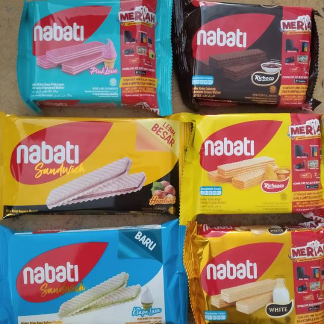Jual RICHEESE/RICHOCO NABATI WAFER rasa keju,coklat,vanila,pink lava ...