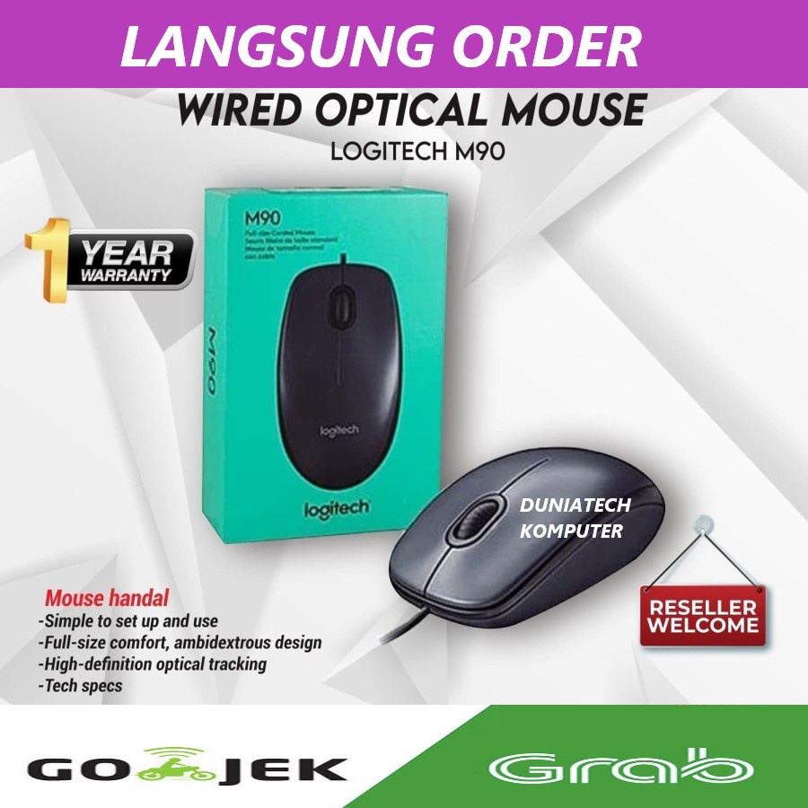Jual Mouse Optical Logitech M90 USB PENGGANTI B100 - Garansi Resmi 1 ...