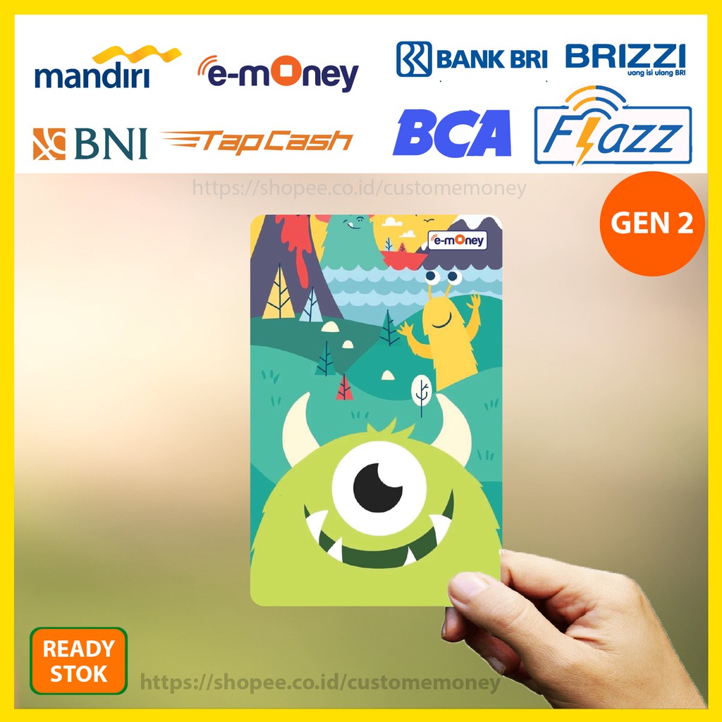 Jual KARTU EMONEY ANIME KARTUN MIKE INC ETOLL E-MONEY MANDIRI FLAZZ BCA ...