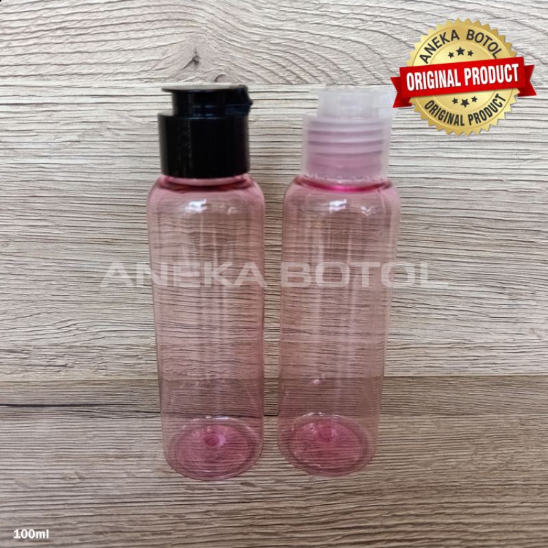 Jual BOTOL PET 100 ML PINK TUTUP FLIPTOP JAMUR / BOTOL KOSONG MURAH ...