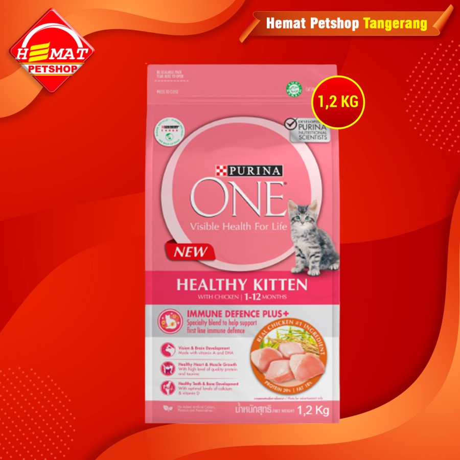 Jual Purina One Makanan Anak Kucing Cat Food Kitten Chicken 1.2 KG ...