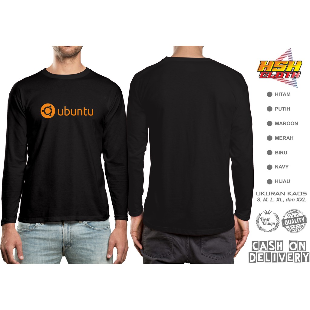 Jual Baju Kaos Distro Ubuntu Linux Perusahaan Lengan Panjang Bisa Custom - HSHCloth | Shopee ...