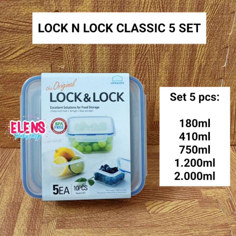 Jual Lock n Lock container classic set isi 5 pcs | Shopee Indonesia
