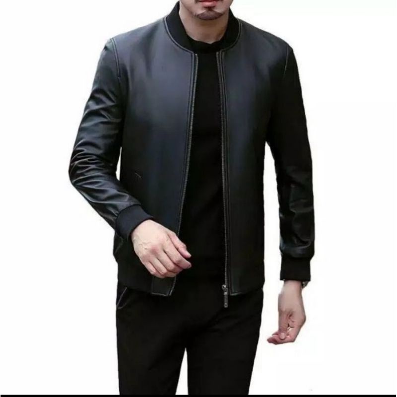 Jual JAKET KULIT DOMBA ASLI MODEL BOMBER (100% ORI KULIT) | Shopee ...