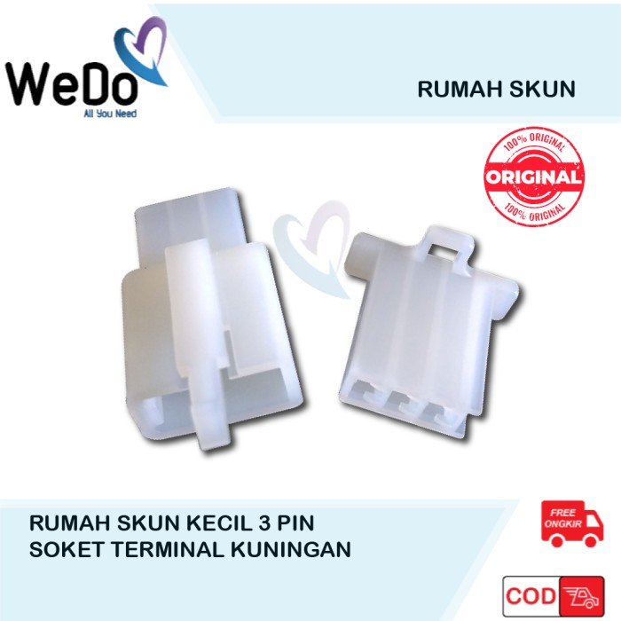 Jual Rumah Skun Kecil 3 Pin Soket Terminal Kuningan Kabel Connector ...