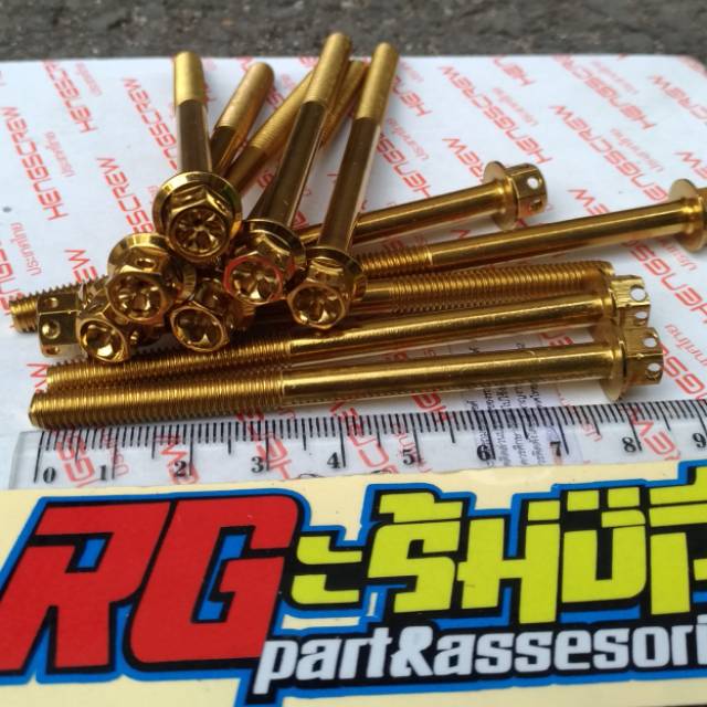 Jual Baut probolt gold flower M6x80 6x80 drat 10 panjang 80mm/8cm heng thailand harga satuan ...