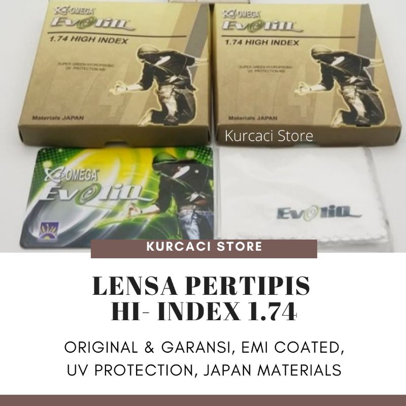 Jual Lensa Kacamata Pertipis Minus Tinggi Hi-Index 1.74 High Quality Original dan Garansi (10 ...