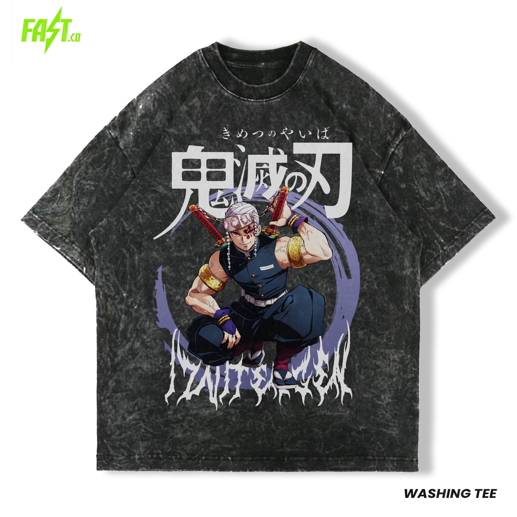 Jual Uzui Tengen Kimetsu No Yaiba Oversize Washing Style T shirt ...