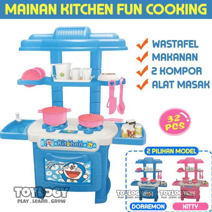 Jual Mainan Anak Perempuan Kitchen Fun Cooking Dapur Playset Kompor ...