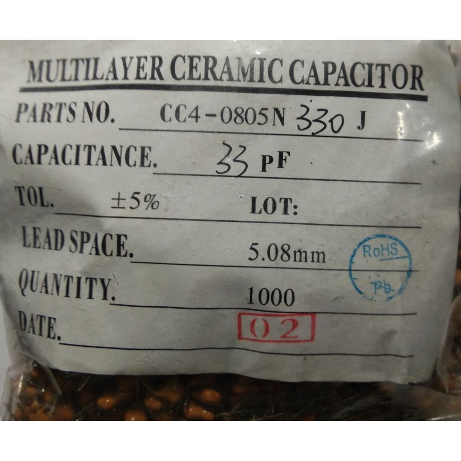 Jual 10pf 20pf 22pf 30pf 33pf 47pf kode 100 200 220 300 330 470 Multilayer Monolithic Ceramic ...