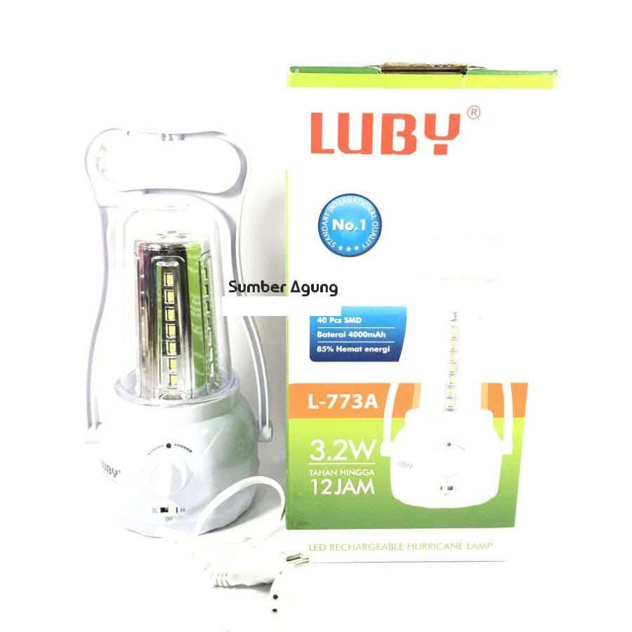 Jual L773A Luby Lentera 3.2W Tahan 12 Jam Terang LED 40SMD 4000mAh 773 L773 | Shopee Indonesia