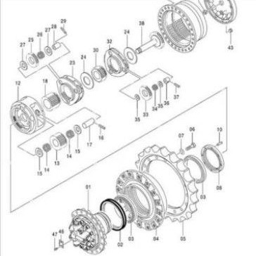 Jual CARRIER FINAL DRIVE ZAXIS 210-5G YANG BAWAH TEBAL SUDAH TERMASUK ...