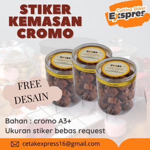 Jual Stiker cutting label kemasan makanan minuman cromo A3+ Gratis ...