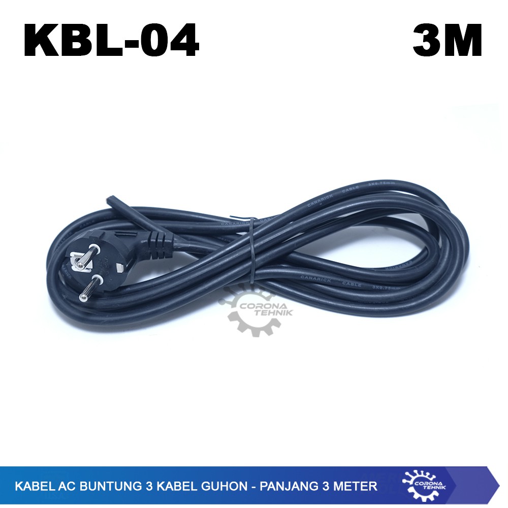Jual Kabel AC Komputer Buntung Isi 3 + Ground - Panjang 3 Meter ...