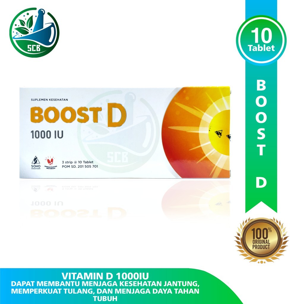Jual Boost D Vitamin D 1000 IU Strip Isi 10 Tablet | Shopee Indonesia