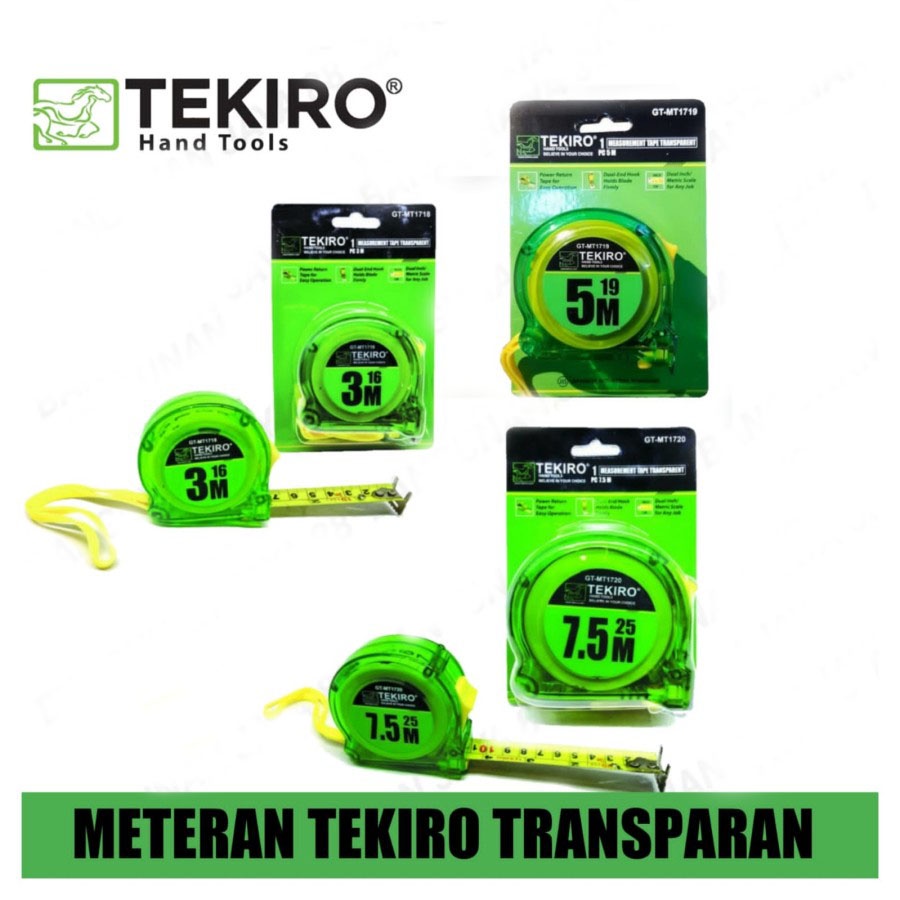 Jual TEKIRO-Meteran Transparan Ukuran 3-5-7,5-10 Meter/Meteran Tekiro ...