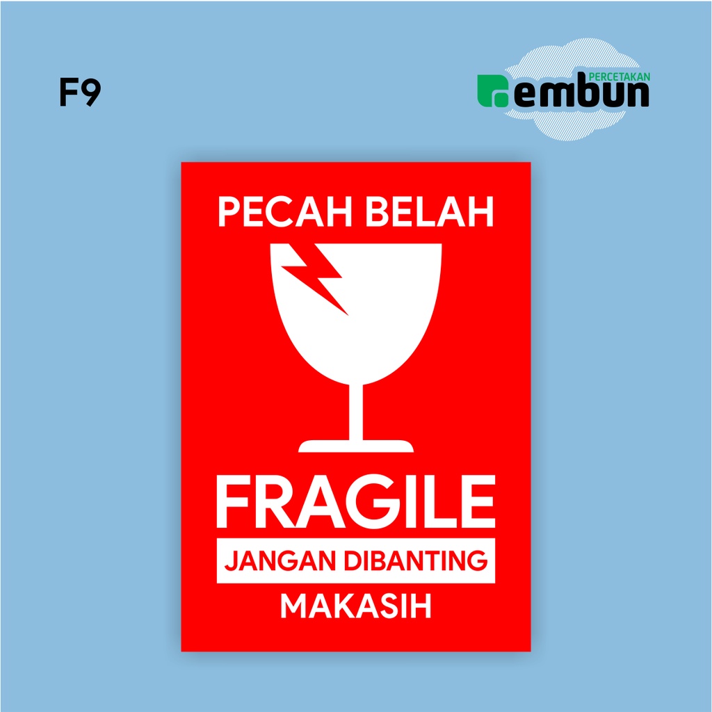 Jual Stiker Fragile Stiker Barang Pecah Belah STIKER PENGIRIMAN buat ...