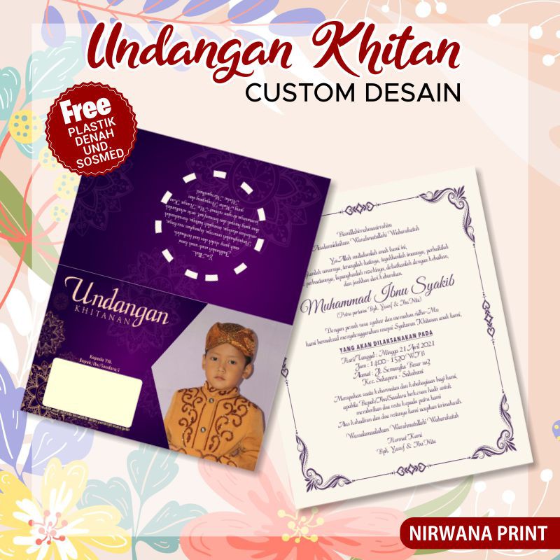 Jual UNDANGAN KHITAN CUSTOM DESAIN GRATIS TAMBAH FOTO | Shopee Indonesia