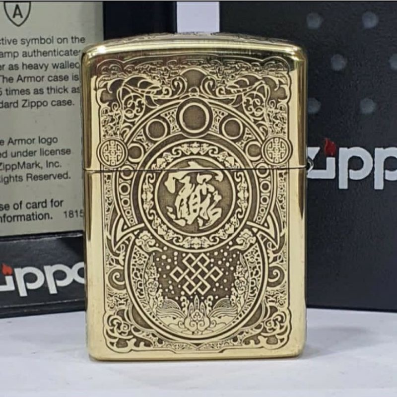Jual Original Zippo Armor Dragon Qhilin 5 sides | Shopee Indonesia