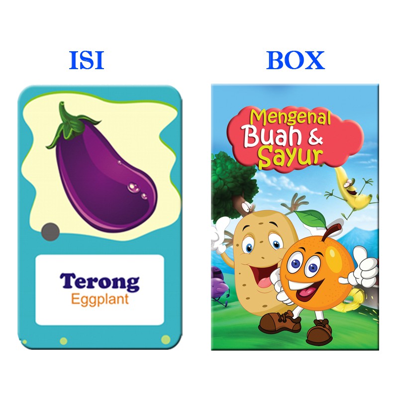 Jual FLASH CARD ANAK - Belajar Sambil Bermain Mengenal BUAH dan SAYUR ...