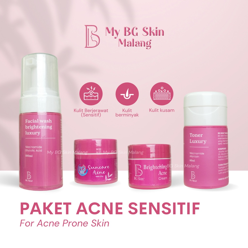 Jual BGSKIN BG Skin Paket Acne Sensitif Series paket perawatan lengkap ...