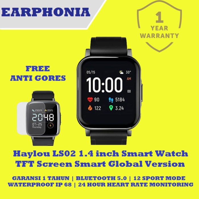 Jual Xiaomi Haylou LS02 1.4 inch TFT Screen Smart Watch Global Version ...