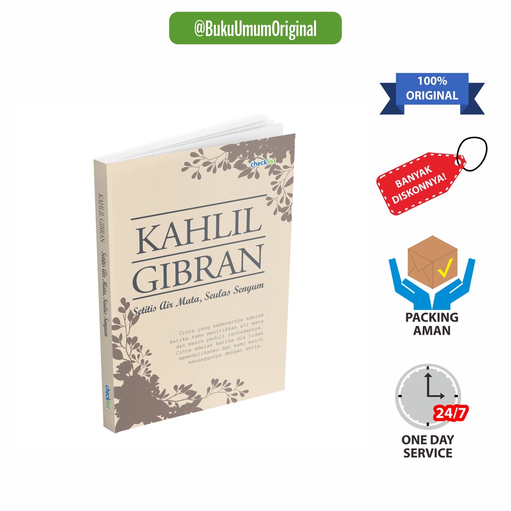 Jual Buku Novel Kahlil Gibran Setitis Air, Seulas Senyum (Bilif Abduh ...