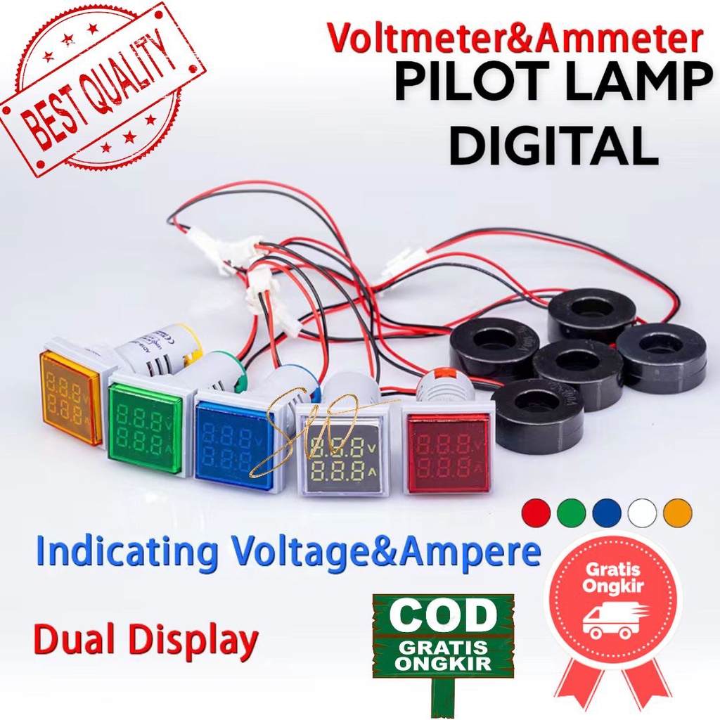 Jual PILOT LAMP DIGITAL VOLTMETER+AMPREMETER TYPE AD16-22DVA AS16-22FVA ...