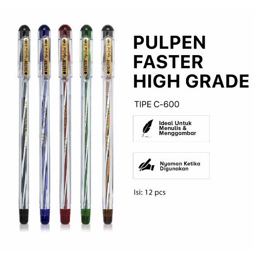 Jual PEN FASTER C600 CABUT [LUSIN -12 PCS] | Shopee Indonesia